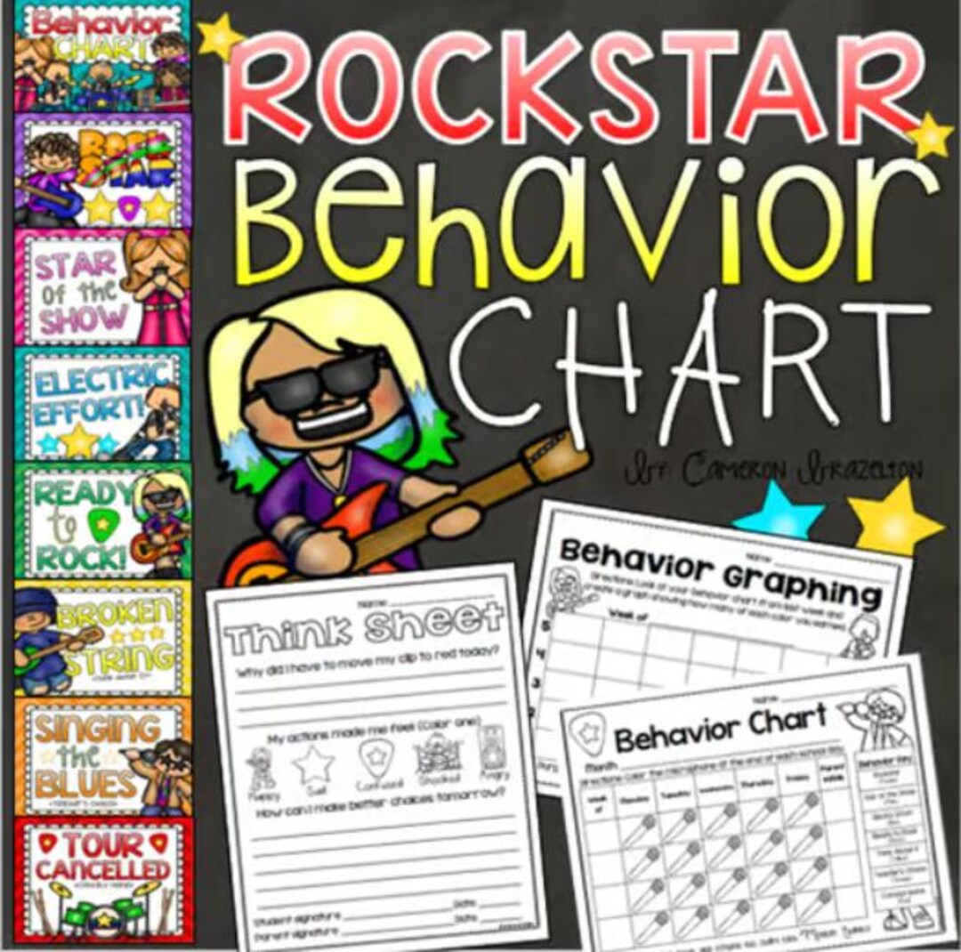 Behavior Clip Chart Rockstar Rock N' Roll Theme for Classroom ...