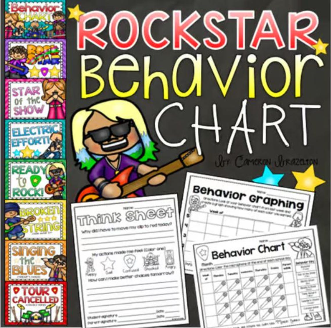 Behavior Clip Chart Rockstar Rock N' Roll Theme for Classroom ...