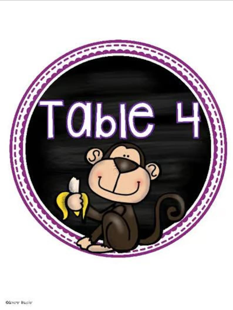 Table Numbers Signs Jungle Safari Theme Editable INSTANT DOWNLOAD - Etsy