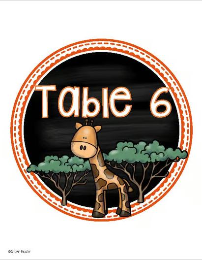 Table Numbers Signs Jungle Safari Theme Editable INSTANT DOWNLOAD - Etsy
