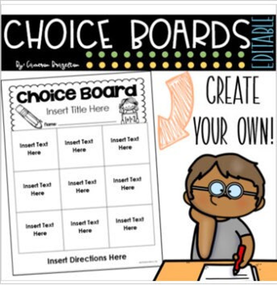 Choice Board Student Menu Tic Tac Toe Blank Templates Create Your Own ...