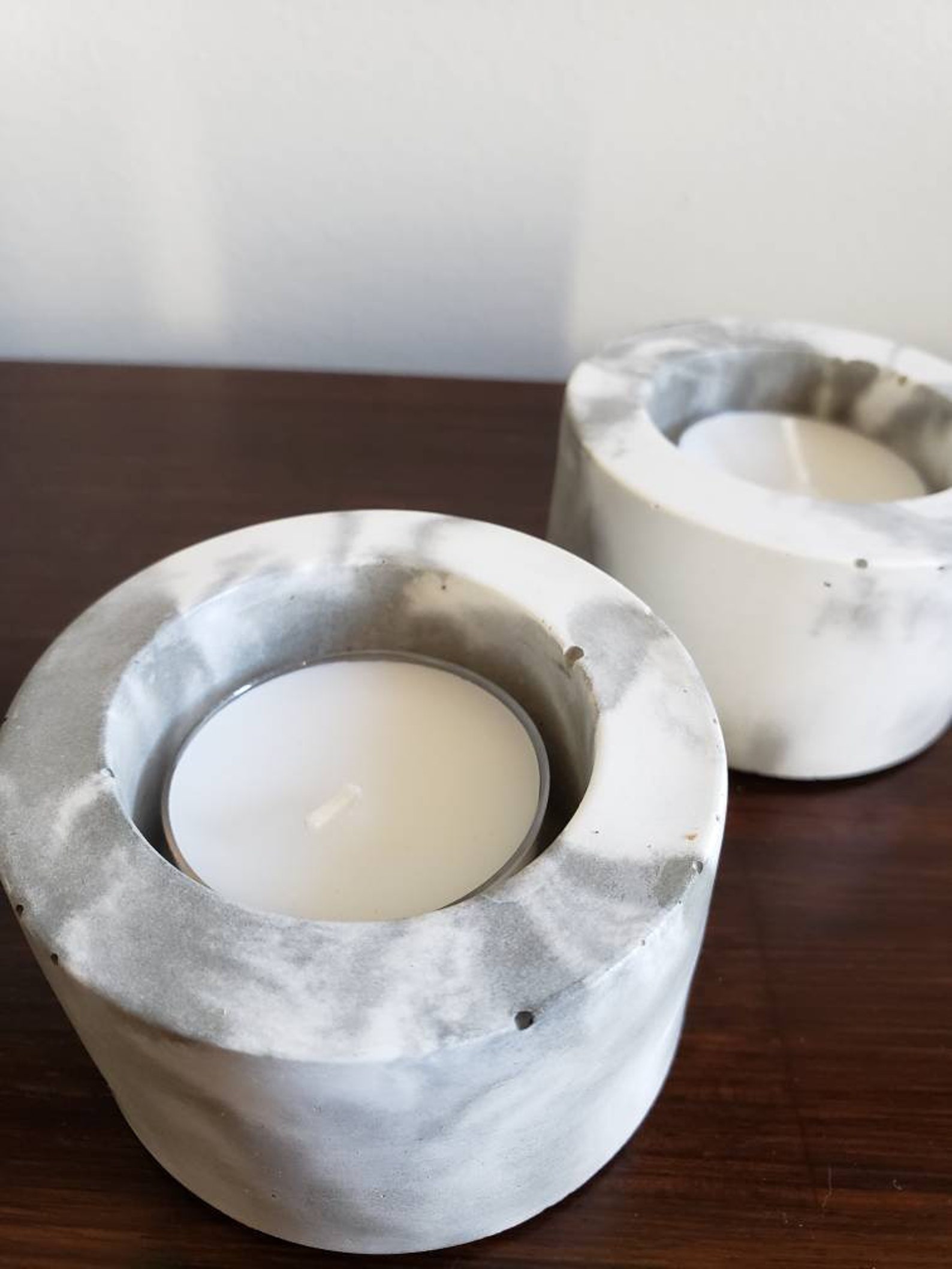Concrete Tea Light Bowl Set of 2/table Décor/incense - Etsy