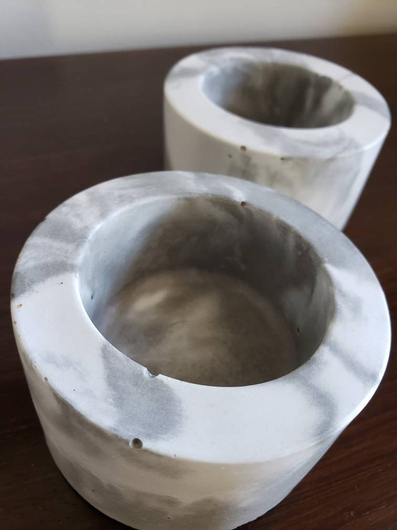 Concrete Tea Light Bowl Set of 2/table Décor/incense - Etsy