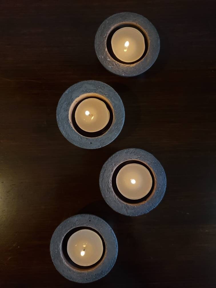 Concrete Tea Light Bowl Set of 4/vegan Friendly/table Décor/incense ...
