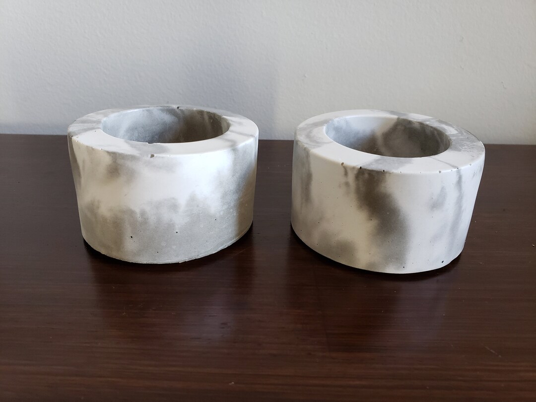 Concrete Tea Light Bowl Set of 2/table Décor/incense - Etsy