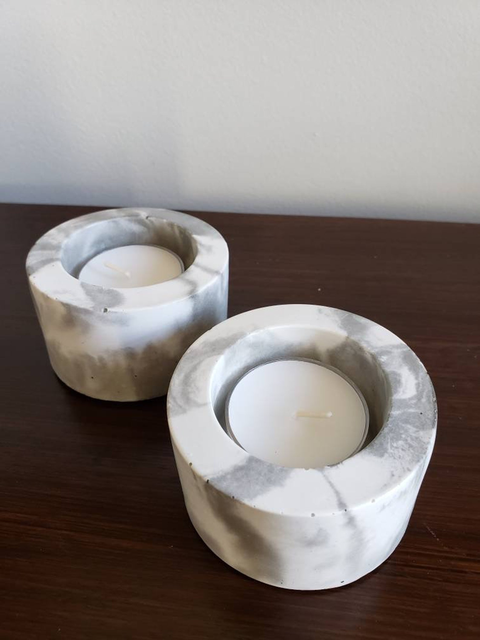 Concrete Tea Light Bowl Set of 2/table Décor/incense - Etsy