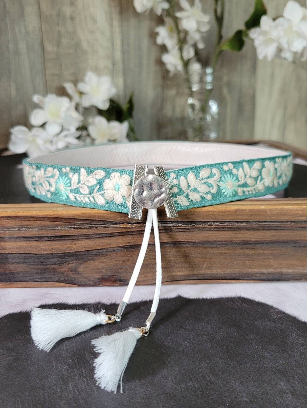 Jayden Hat Band, Turquoise, Jade, Green, Floral, Patterned, Decorative ...