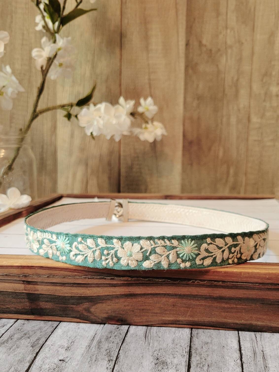 Jayden Hat Band Turquoise Jade Green Floral Patterned - Etsy