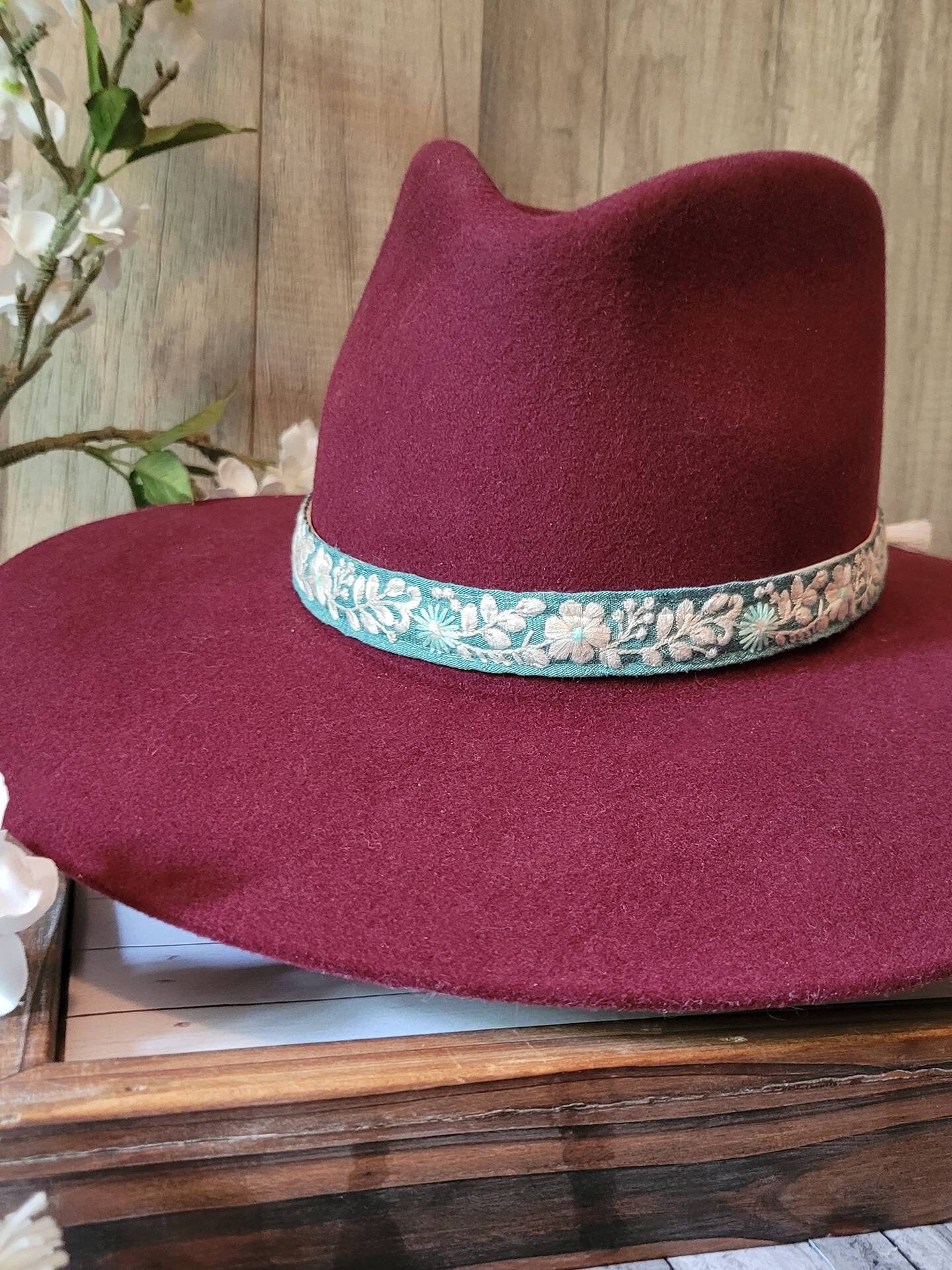 Jayden Hat Band Turquoise Jade Green Floral Patterned - Etsy