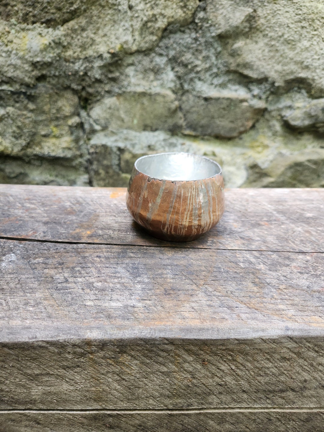 Hand Raised Tin and Copper Cup - Etsy