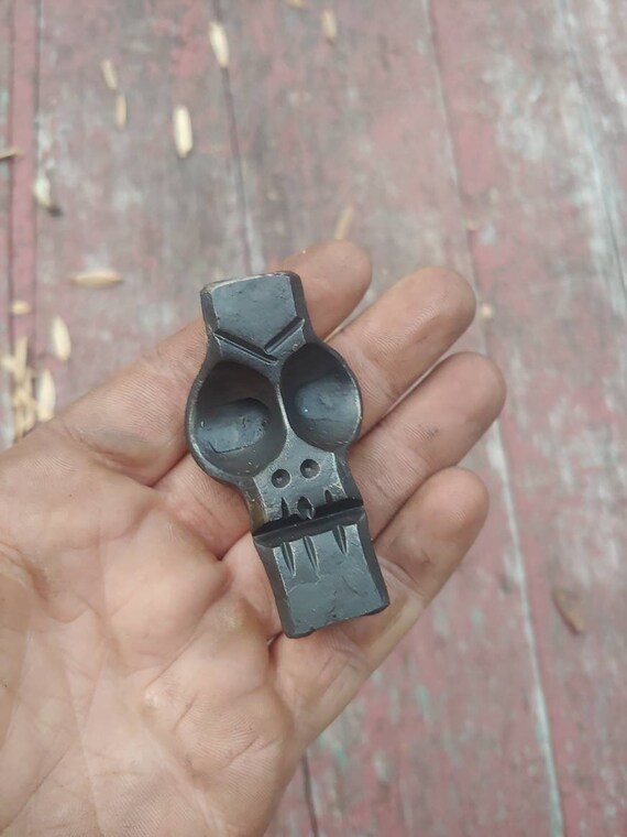 Steel skull Blacksmith hand made. Large hand forged steel skull ...