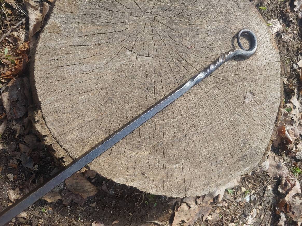 Hand Forged Steel Fire Place Fire Pit Rake Tool. Blacksmith - Etsy