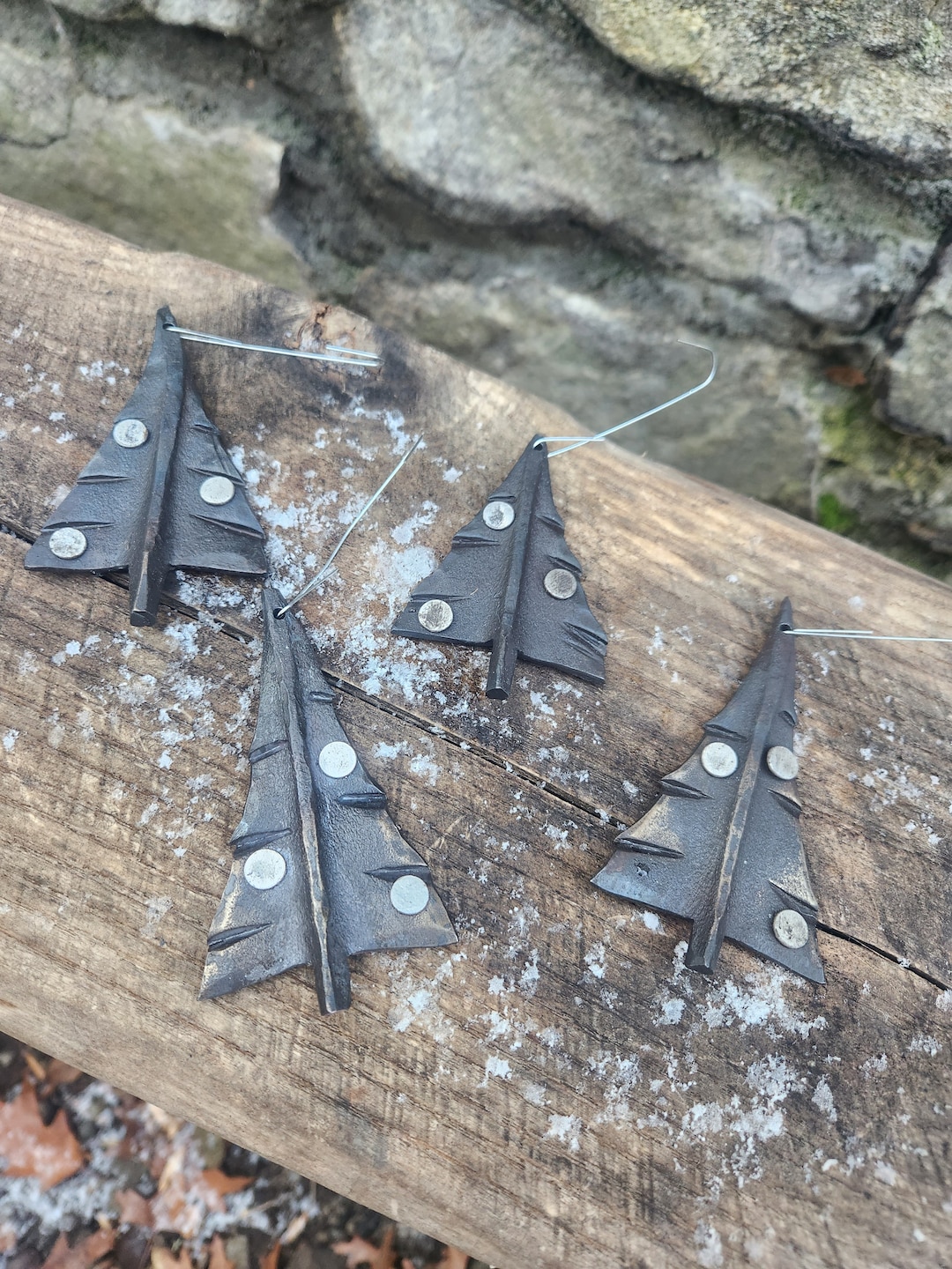 Forged Steel Xmas Tree Ornaments. Blacksmith Hand Forged Steel ...