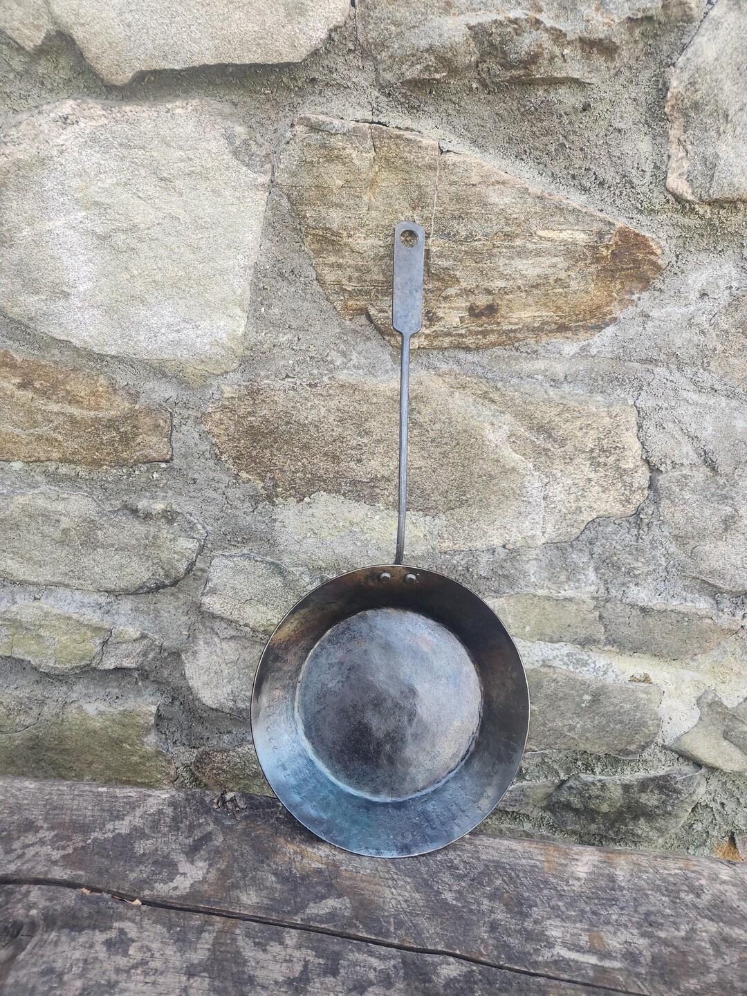 Long Handled Frying Pan. Blacksmith Hand Crafted Carbon Steel Skillet ...
