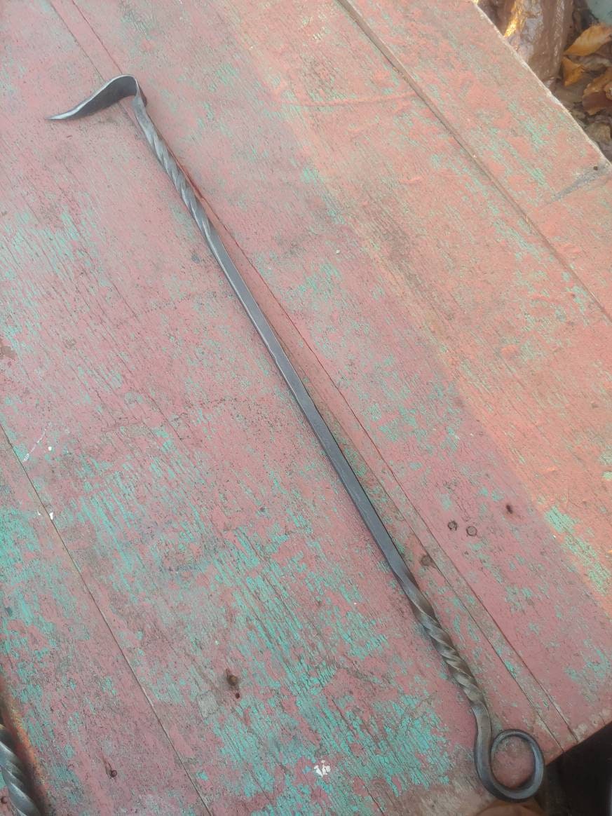 Hand Forged Steel Fire Place Fire Pit Rake Tool. Blacksmith - Etsy