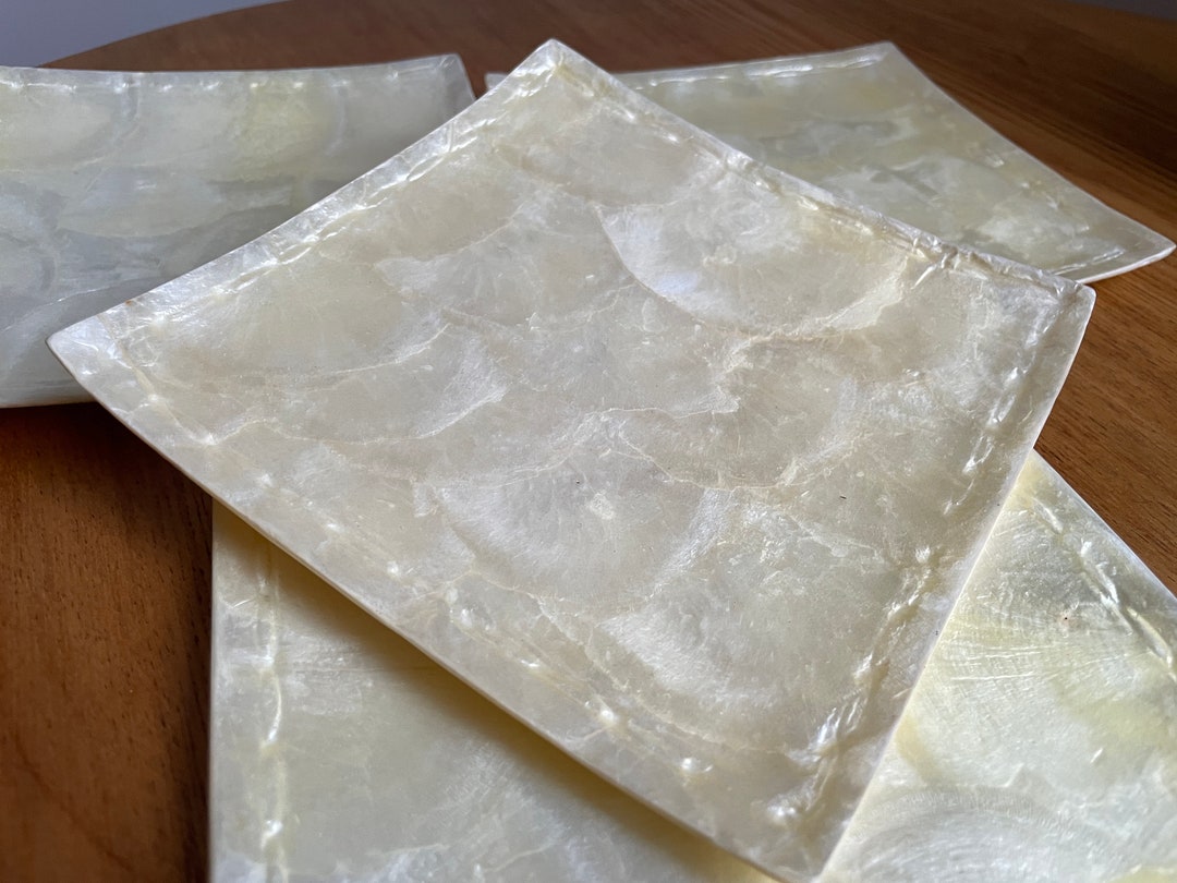 Vintage Capiz Shell Plates Hollywood Regency Set of 4 - Etsy