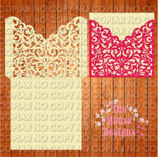 Modelo de cartão de convite de casamento dobras de renda estúdio V3 ...