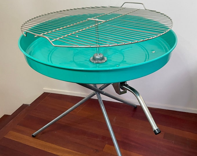 Vintage Turquoise BBQ Portable Grill | 1970 Retro Patio Charcoal Bar-b ...