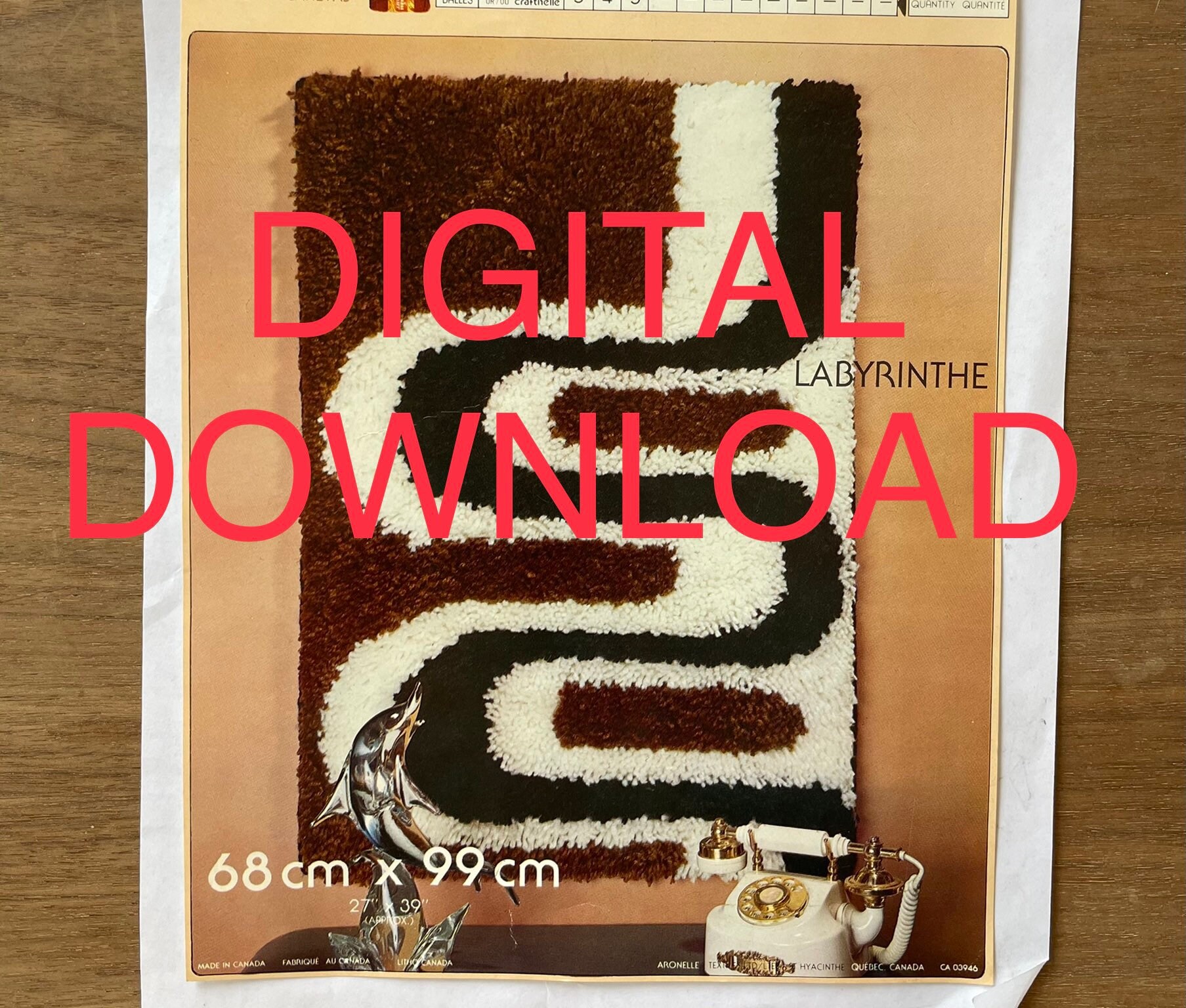 Digital Download Pattern Only Vintage Geometric Rug Hooking | Etsy