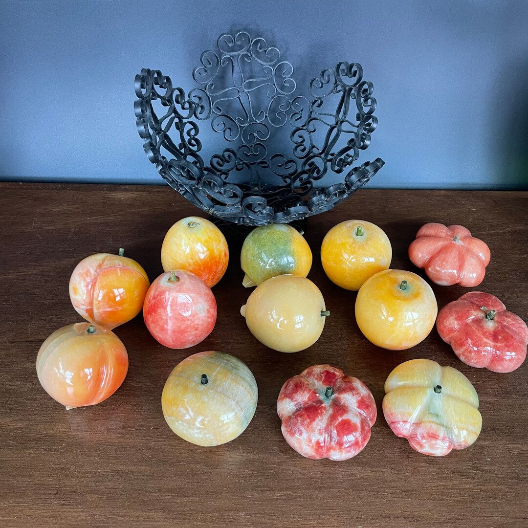 Vintage Alabaster Marble Carved Stone Fruit Your Choice of Alabaster ...