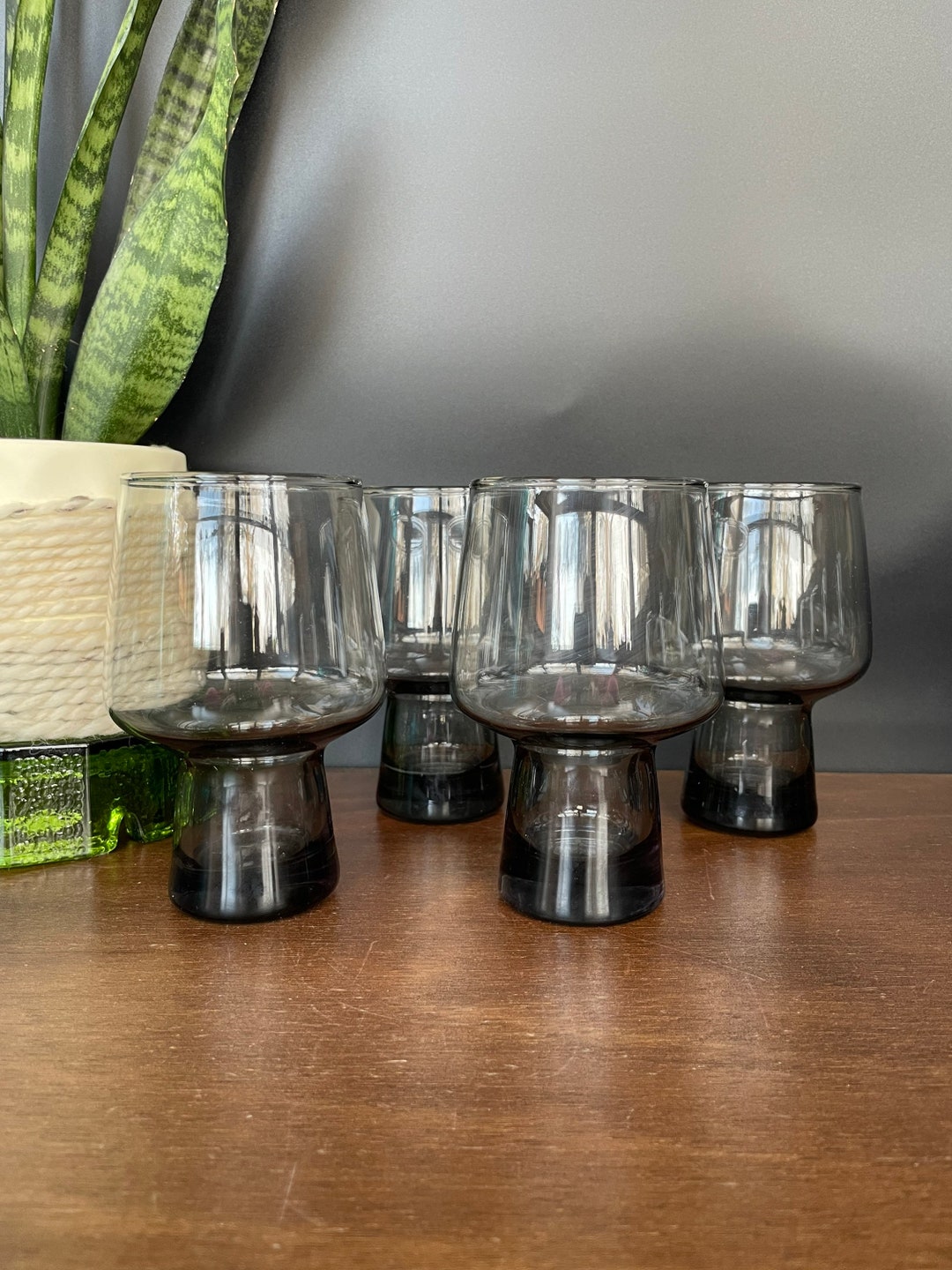 Vintage Black Smoked Stout Beer Glasses Sold in Sets of 4, 12 Ounce ...