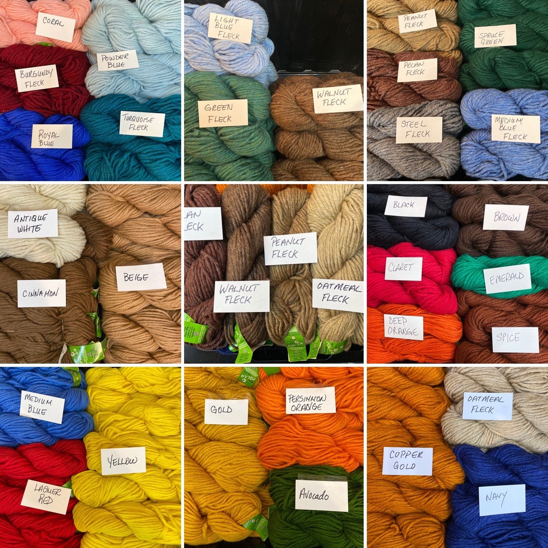 3 Skeins of Wool Sale Super Bulky Yarn Clear Out Vintage Colors Super ...