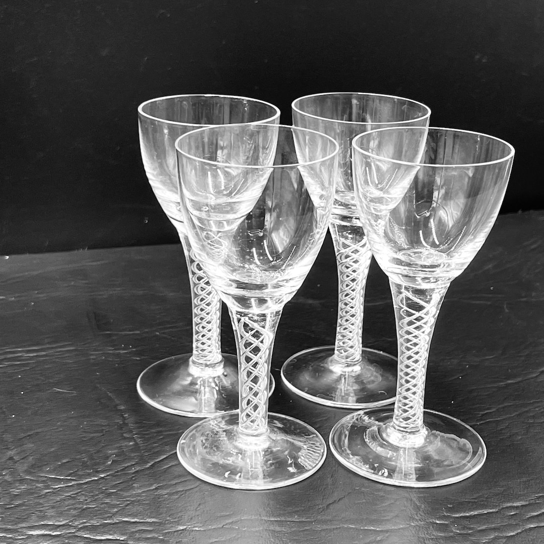 Vintage Air Twist Stem Crystal Cordial Glasses Set of 2 or 4, Sweet ...