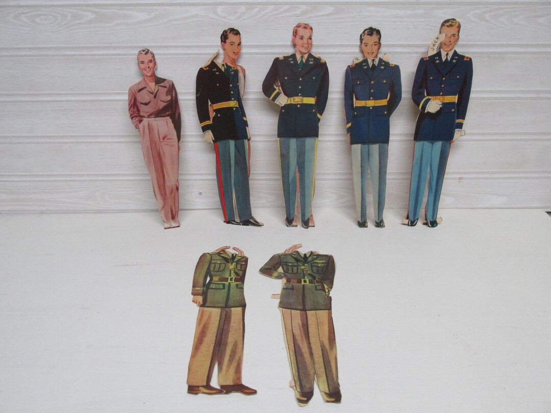Military Paper Doll Set/1941 Military Wedding Groom and Ushers - Etsy
