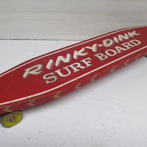 Rinky Dink Surf Board/wooden Skateboard With Metal Wheels From the ...