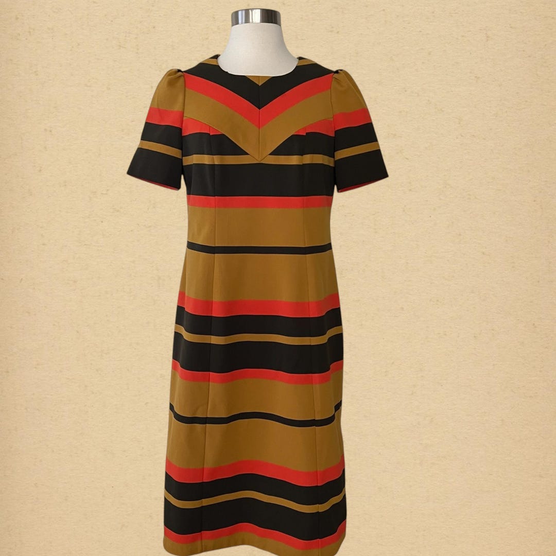 Vintage 60s Striped Mod A-line Dress - Etsy