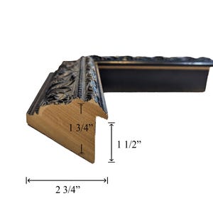 Custom Picture Frame | 2 3/4W Ornate Dusted Black Deep Rabbet ...