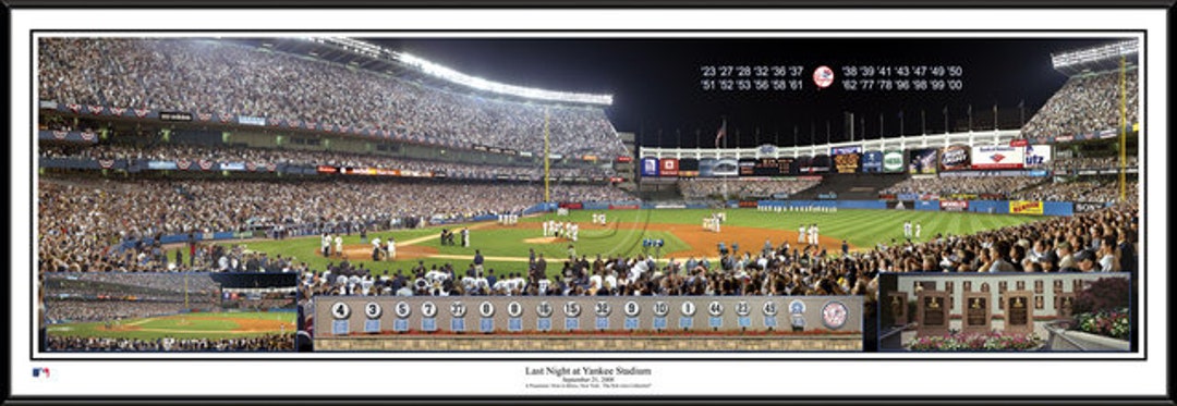 New York Yankees Last Night at Yankee Stadium | MLB Wall Panoramic - Etsy