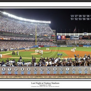 New York Yankees Last Night at Yankee Stadium | MLB Wall Panoramic - Etsy