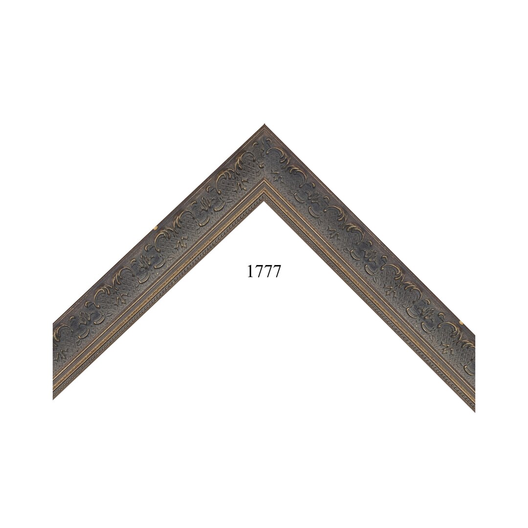 Custom Picture Frame | 1 1/2W 1H 3/8R Italian Dusted Ornate Dark Gold ...