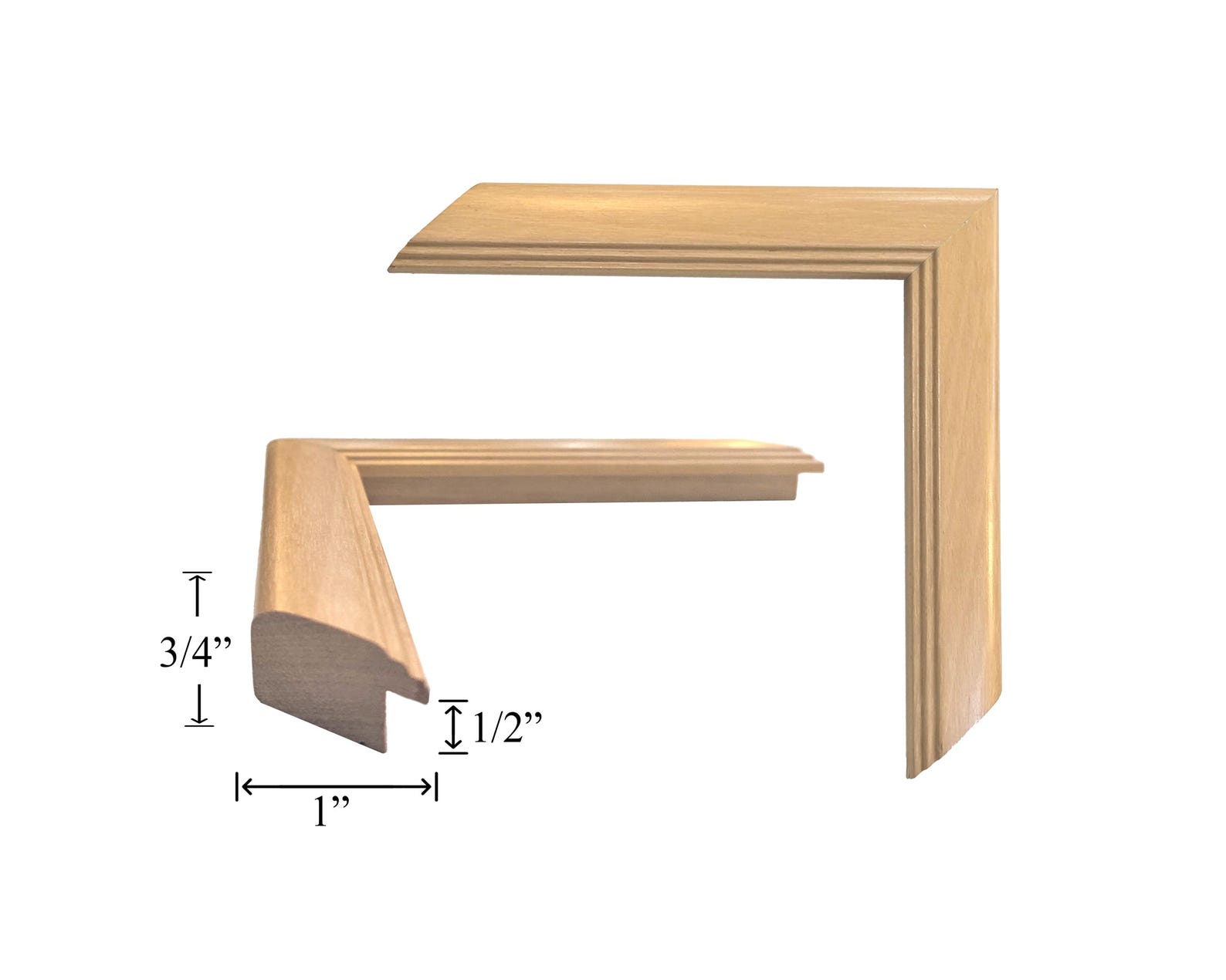 Custom Picture Frame | 1" Maple With Stepped Lip | Great for Photos ...