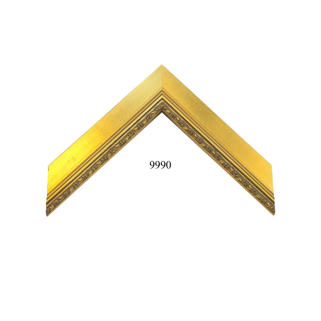 Custom Picture Frame | 1 1/2W 3/4H 1/2R Gold With Ornate Lip | Custom ...