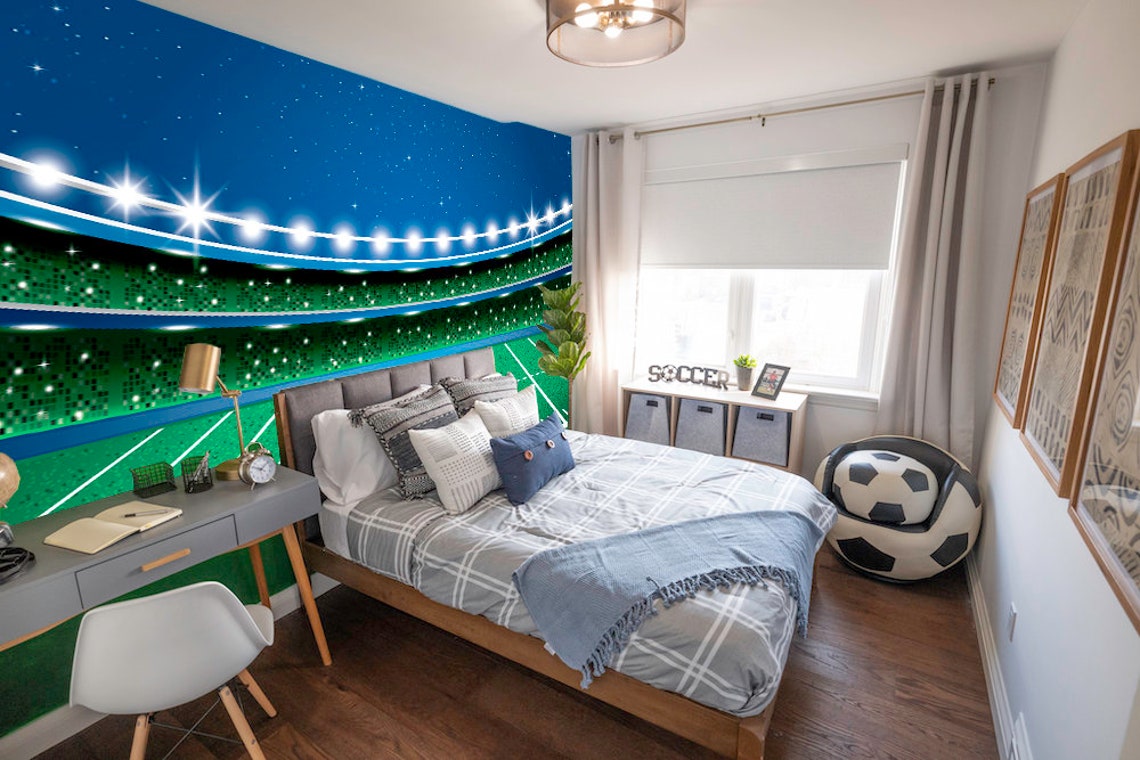 Wall Mural - Football Stadium Arena With Spotlights - Peel and Stick ...