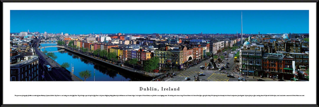Dublin, Ireland City Skyline Panorama | Framed Photo Panoramic Aerial ...