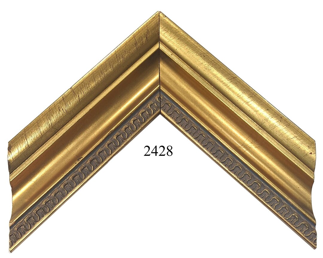 Custom Picture Frame | 2" Gold With Decorative Lip Ornate Trim 5/8"r ...