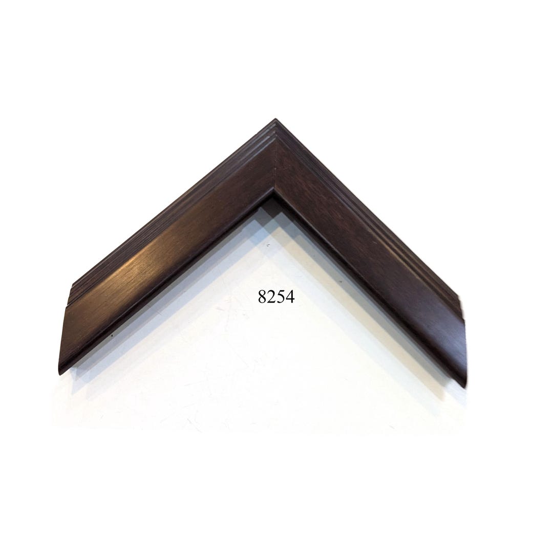 Custom Picture Frame | 1 1/2W 3/4H 1/2R Dark Brown With Stepped Edge ...