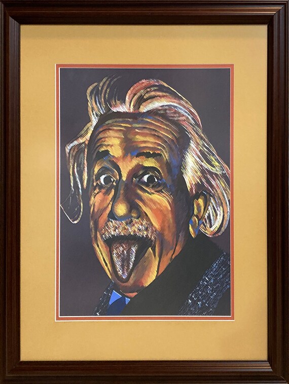 Stylized Albert Einstein Framed Matte Poster | Etsy