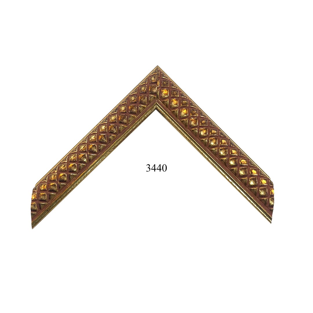 Custom Picture Frame | 1 3/8" Ornate Gold With Dark Red Maroon | Custom ...