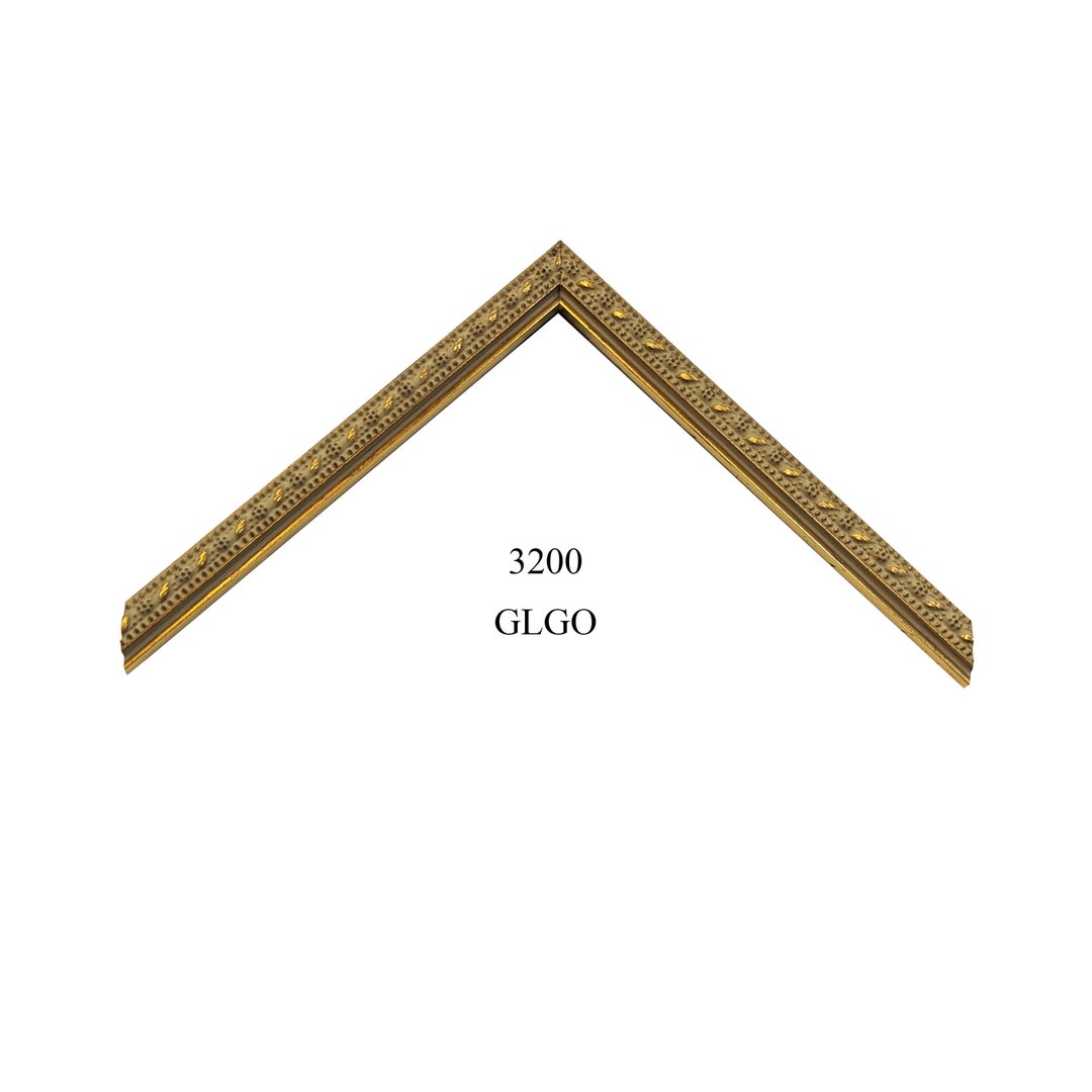 Custom Picture Frame | 1/2W Gold Thin With Ornate Beading | Custom Size ...