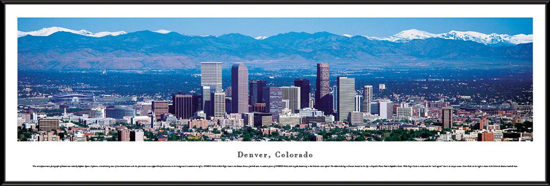 Denver, Colorado Downtown City Skyline Panorama | Custom Framed ...