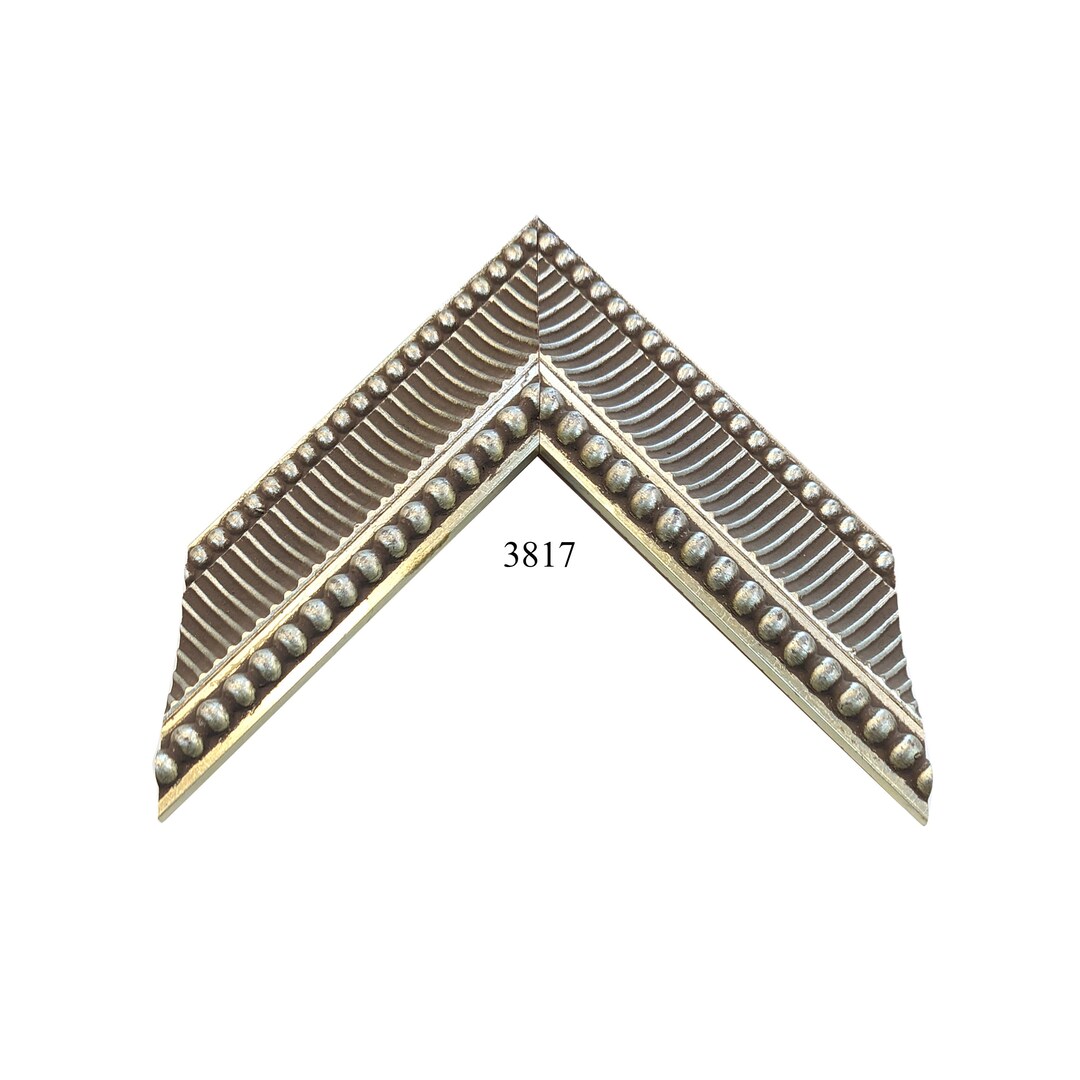 Custom Picture Frame | 2 1/2W Ribbed Silver With Beading | Custom Size ...