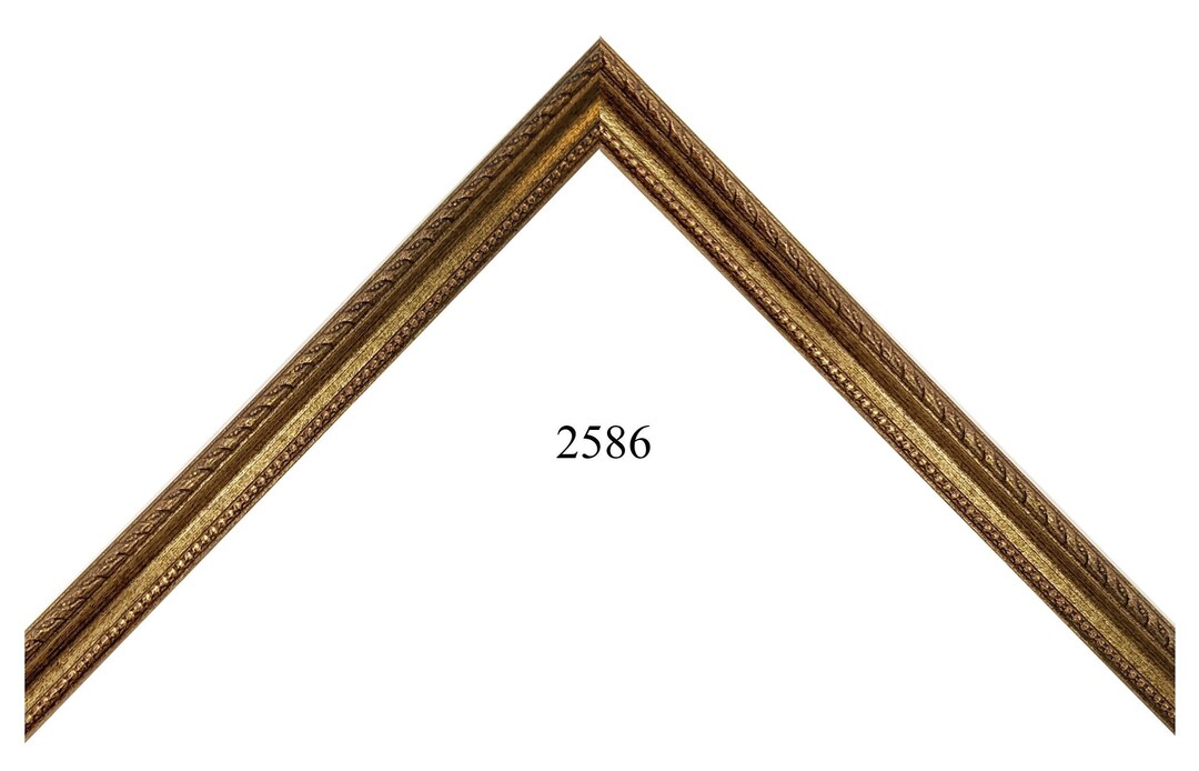 Custom Picture Frame 1/2w 3/4h 3/8r Decorative Dark Gold With Ornate ...