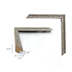 Custom Picture Frame | 1/2W Ornate Dusted Silver | Custom Size Framing ...