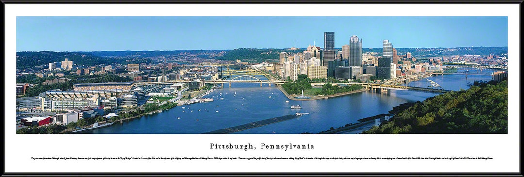 Pittsburgh, Pennsylvania City Skyline Panorama | Framed Photo Panoramic ...