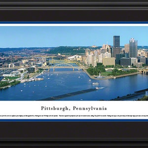 Pittsburgh, Pennsylvania City Skyline Panorama | Framed Photo Panoramic ...