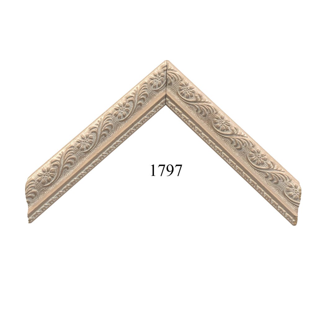 Custom Frame | 1" Almond off White Ornate | Great for Artwork & Photos ...